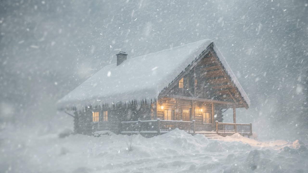 Arctic Snowstorm Sounds for Sleeping ┇ Heavy Snow Storm┇Frosty Winter ...