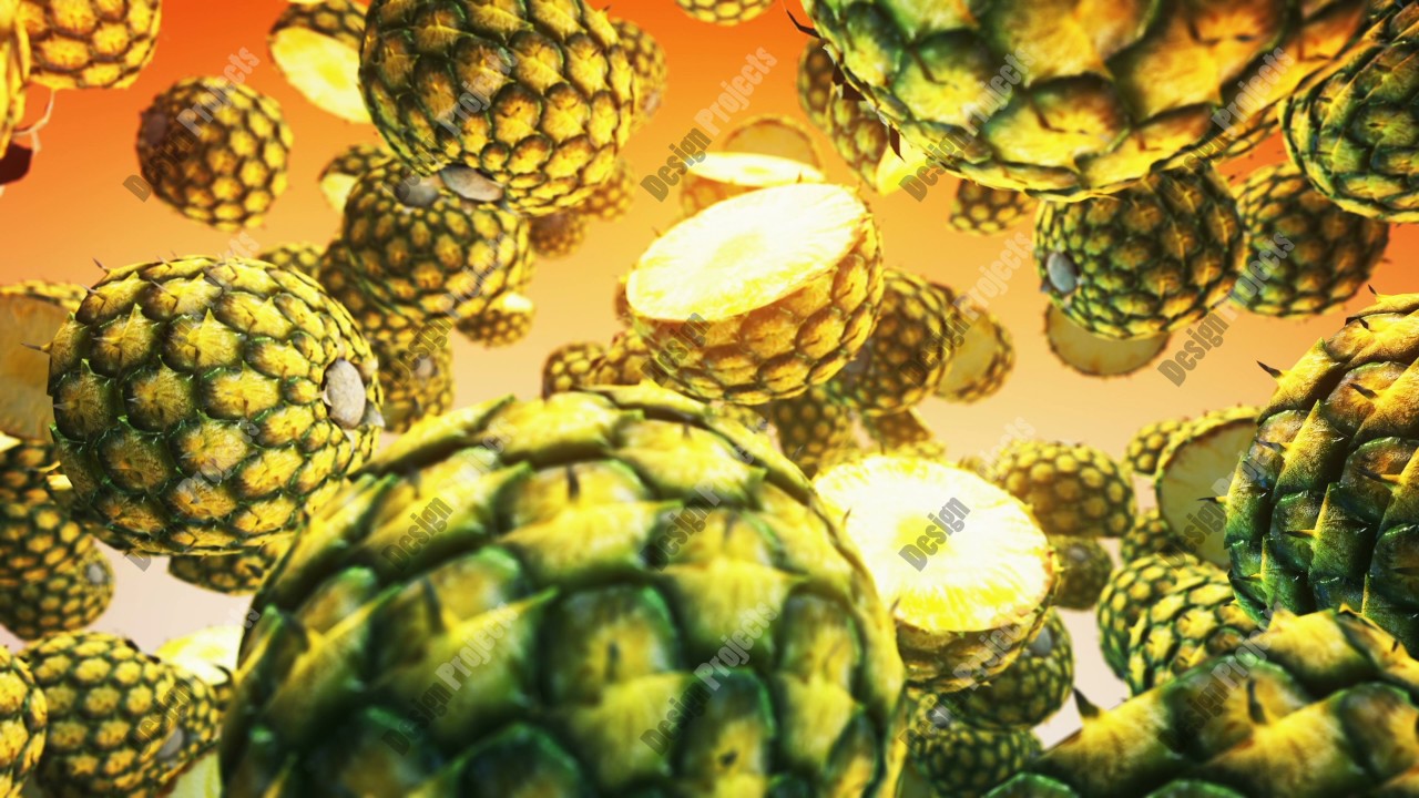 Falling fresh ananas on green background. Close up. 4K - YouTube