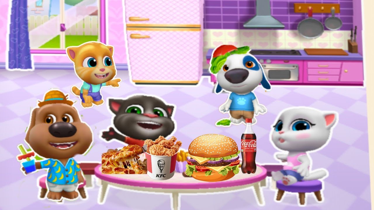 MY Talking Tom Friends Eating Tom and Angel Gameplay 🔴 Live streaming ...
