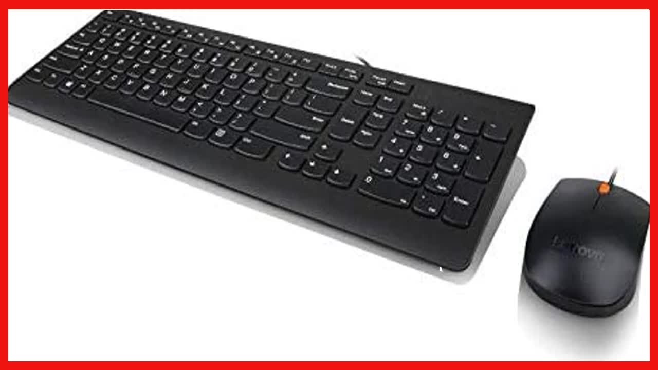 Lenovo 300 USB Combo, Full-Size Wired Keyboard & Mouse, Ergonomic, Left ...