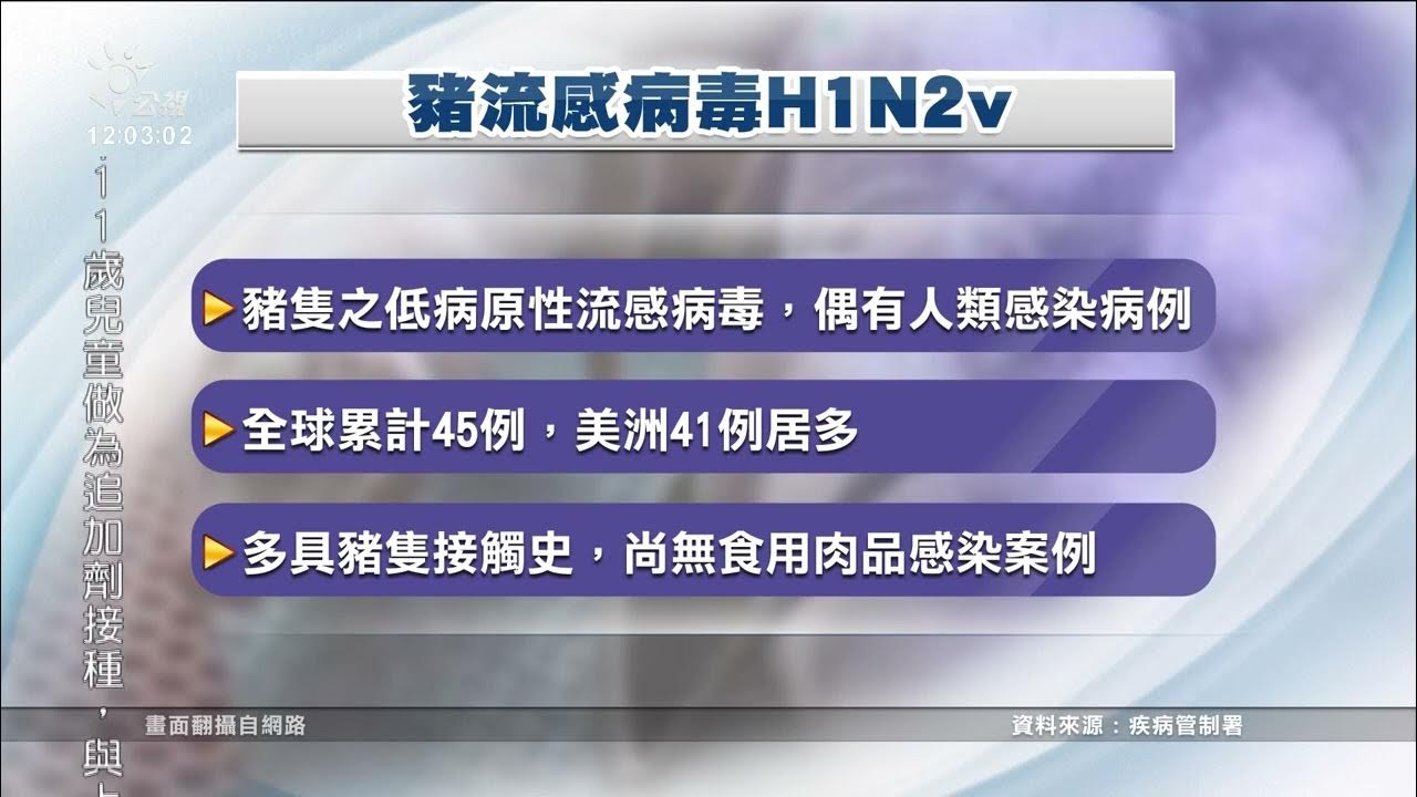 H1N2v豬流感尚無人傳人跡象 疾管署籲打疫苗外勿生食蛋類品｜20221206 公視中晝新聞 - YouTube