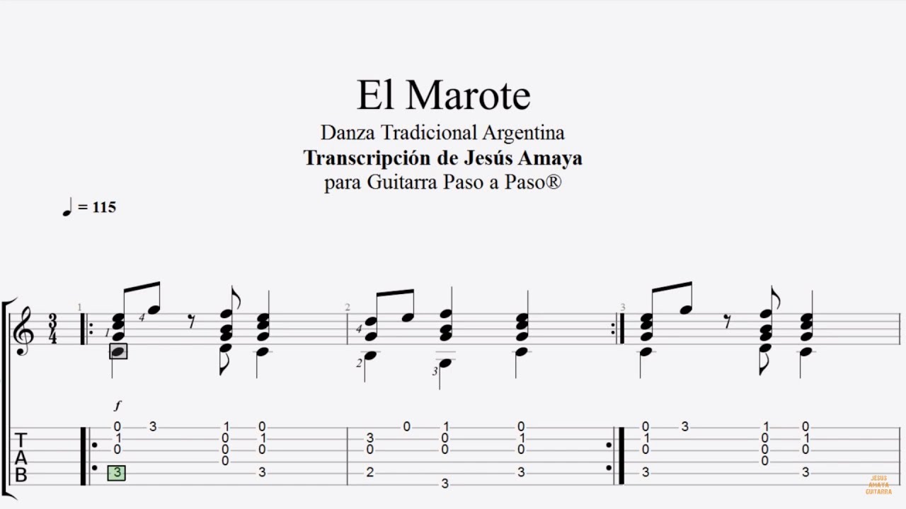 El Marote - Danza Tradicional - Tablatura por Jesús Amaya... - YouTube