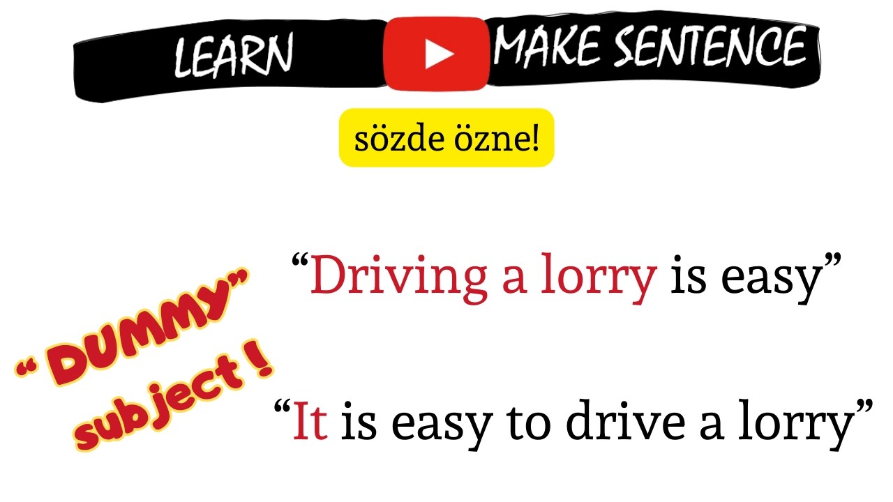 İNGİLİZCEDE "SÖZDE ÖZNE" (DUMMY SUBJECT) - YouTube