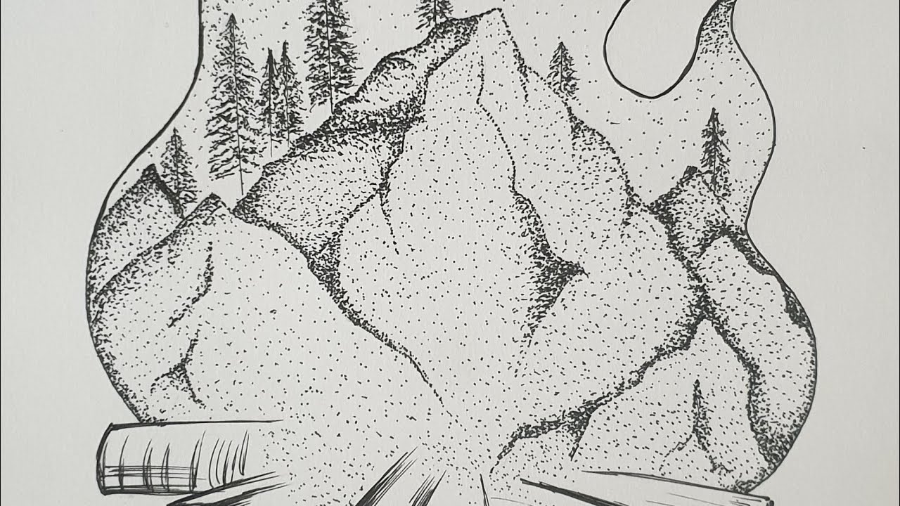 CARA MENGGAMBAR TEKNIK POINTILISM | how to draw pointillism technique # ...