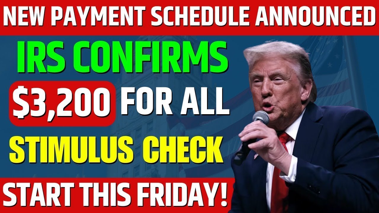 IRS CONFIRMS: $3,200 MO STIMULUS CHECKS COMING THIS FRIDAY for ALL 60 ...