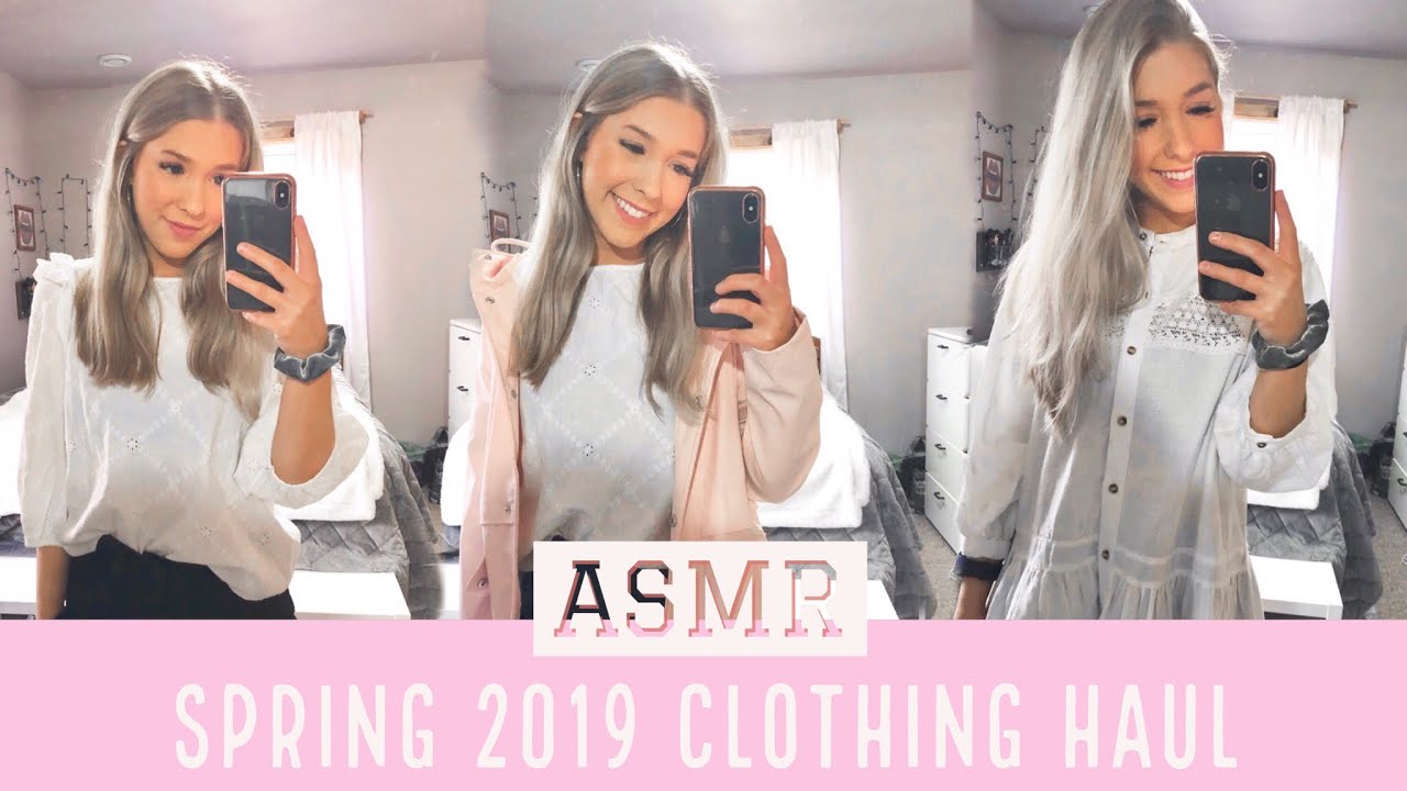 ASMR spring/summer 2019 try-on clothing haul - YouTube