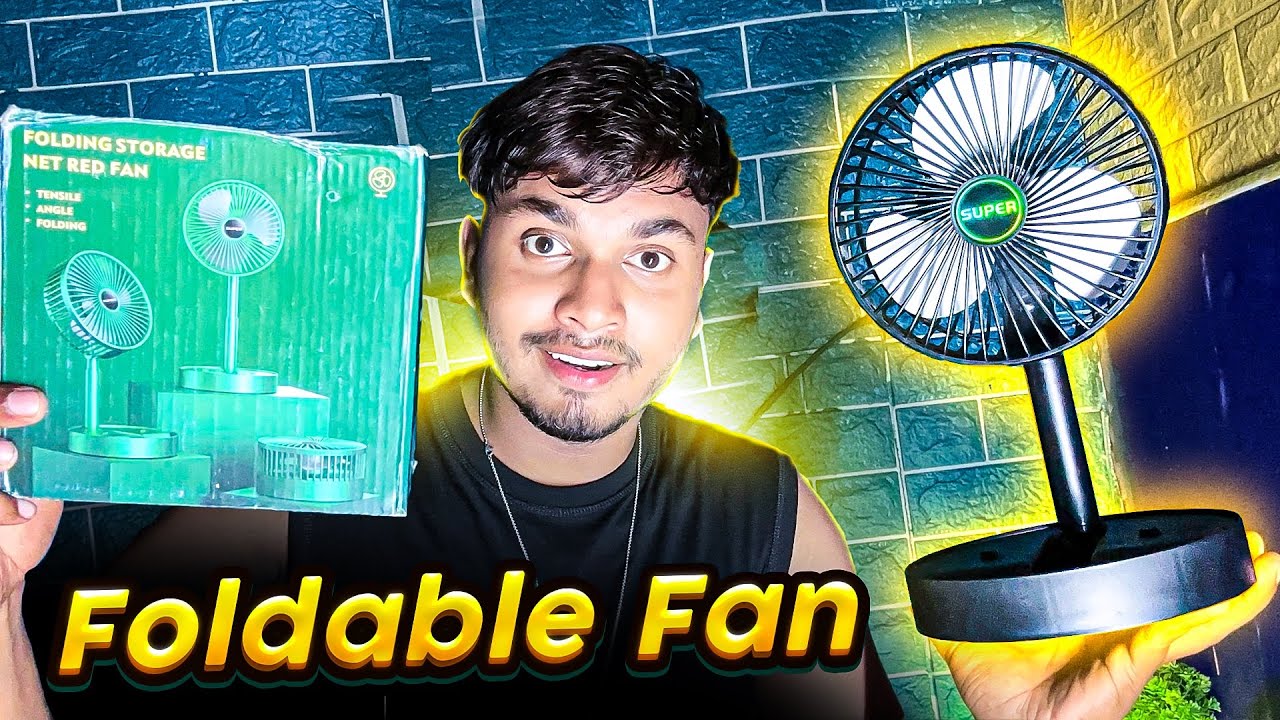 USB Rechargeable Desk Mini Folding Storage Fan 360 Rotatable | Portable ...
