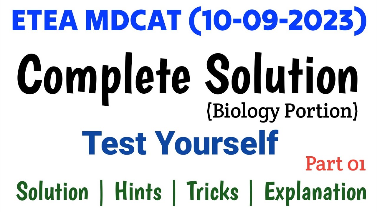 Today ETEA MDCAT fully Solved paper (Biology Portion) | ETEA MDCAT 10 ...