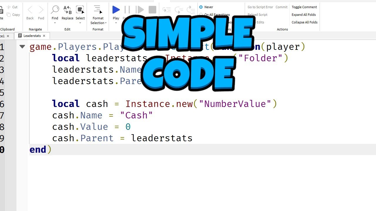 How to make simple cash/money leader stats Roblox studio EASY under 1 ...