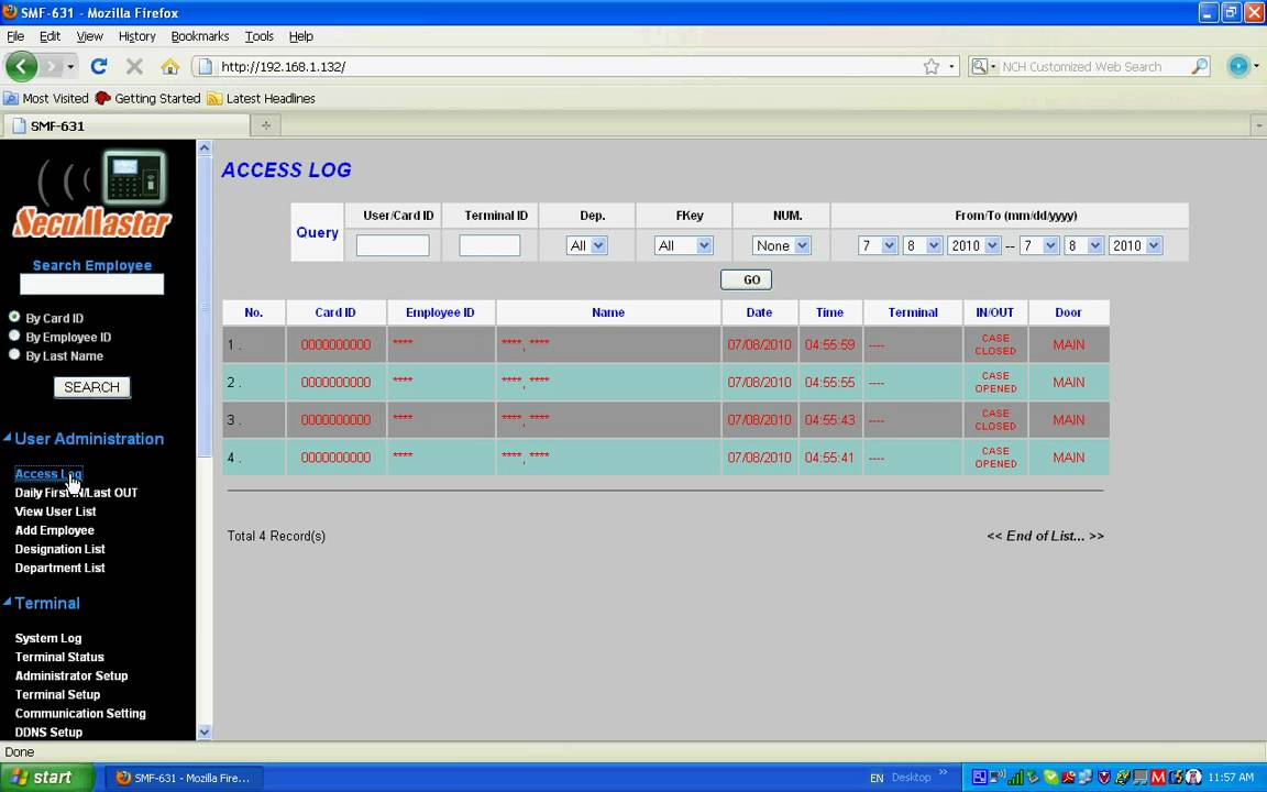 SecuMaster: SMF-631 Web-Based Software for Access Control & Time ...