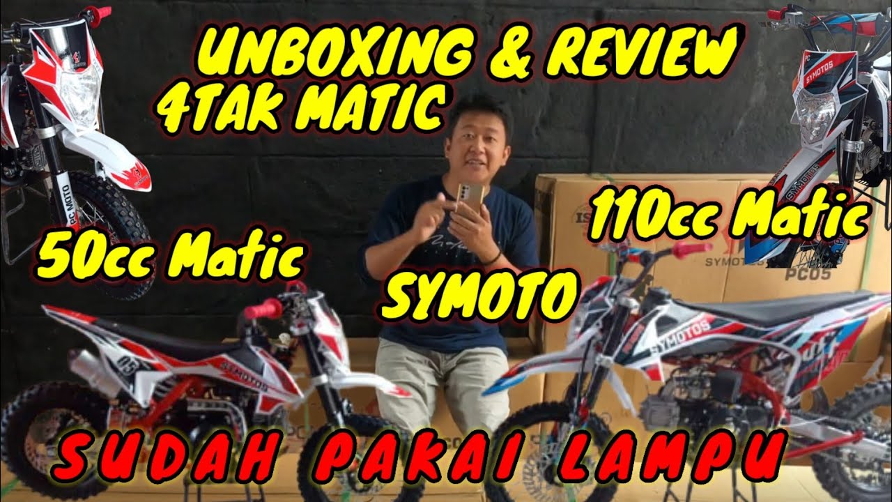 UNBOXING & REVIEW MINI TRAIL SYMOTO 110cc & 50cc 4TAK MATIC - YouTube