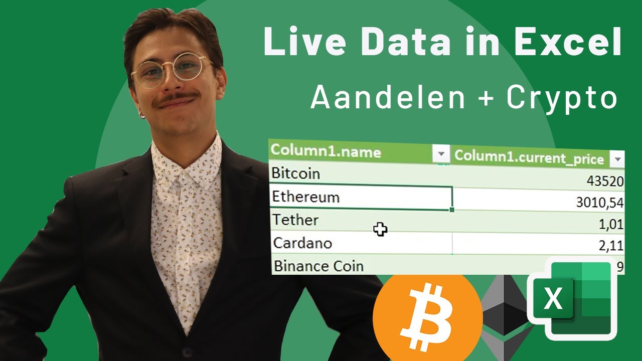 Live data zoals Aandelen en Crypto in Excel - YouTube