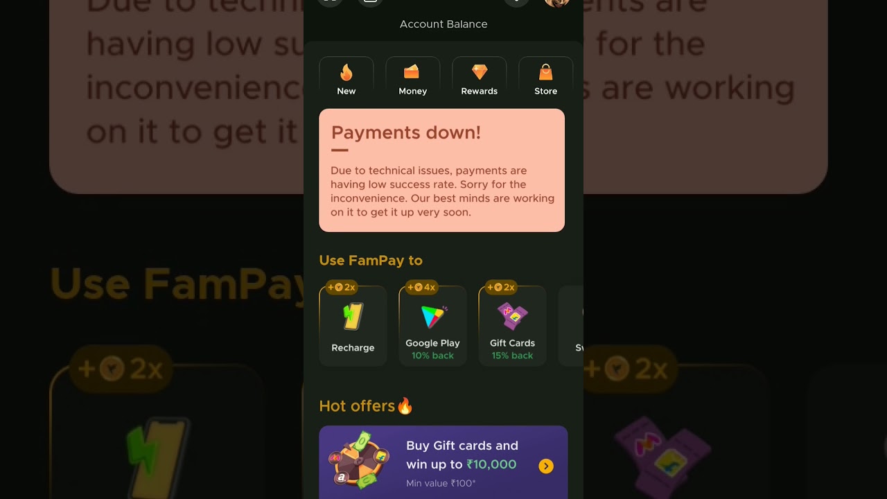 PAYMENTS DOWN FAMPAY PROBLEM #paymentsdown #fampay @FamPay - YouTube