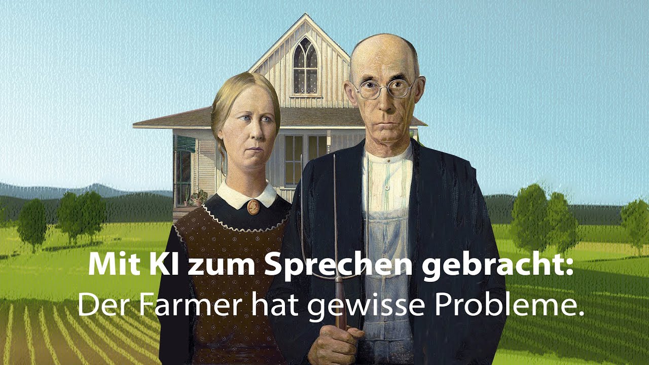 Comedy und schwarzer Humor: Das Gemälde "American Gothic" mit KI zum ...