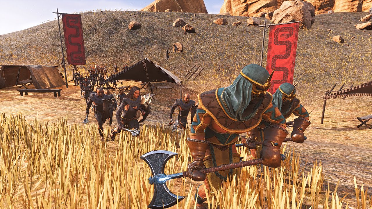 Turanian Army VS Stygian Raider Camp - Conan Exiles Cinematic Battle ...