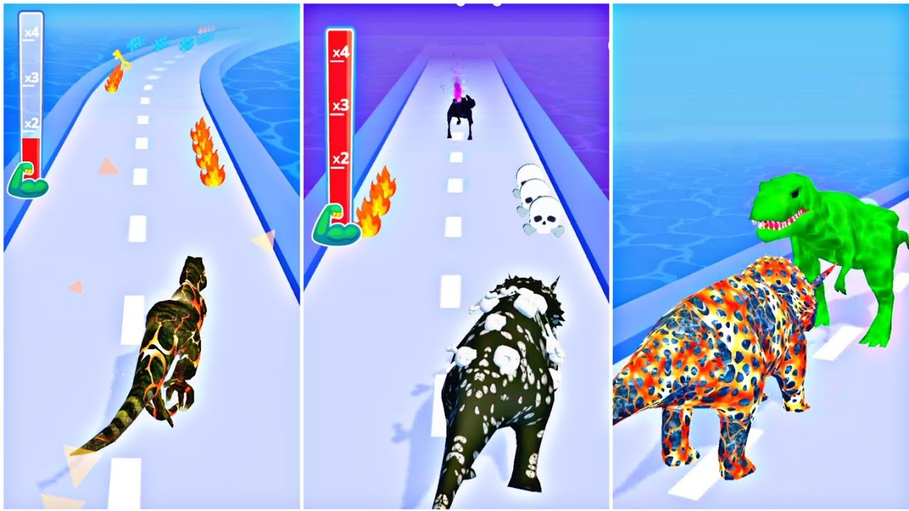 Dino Evolution Run 3D🦖T-rex & Triceratops-Gameplay android/ios - YouTube