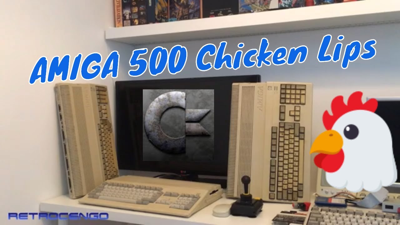 Commodore Amiga 500 with Chicken Lips keyboard - YouTube