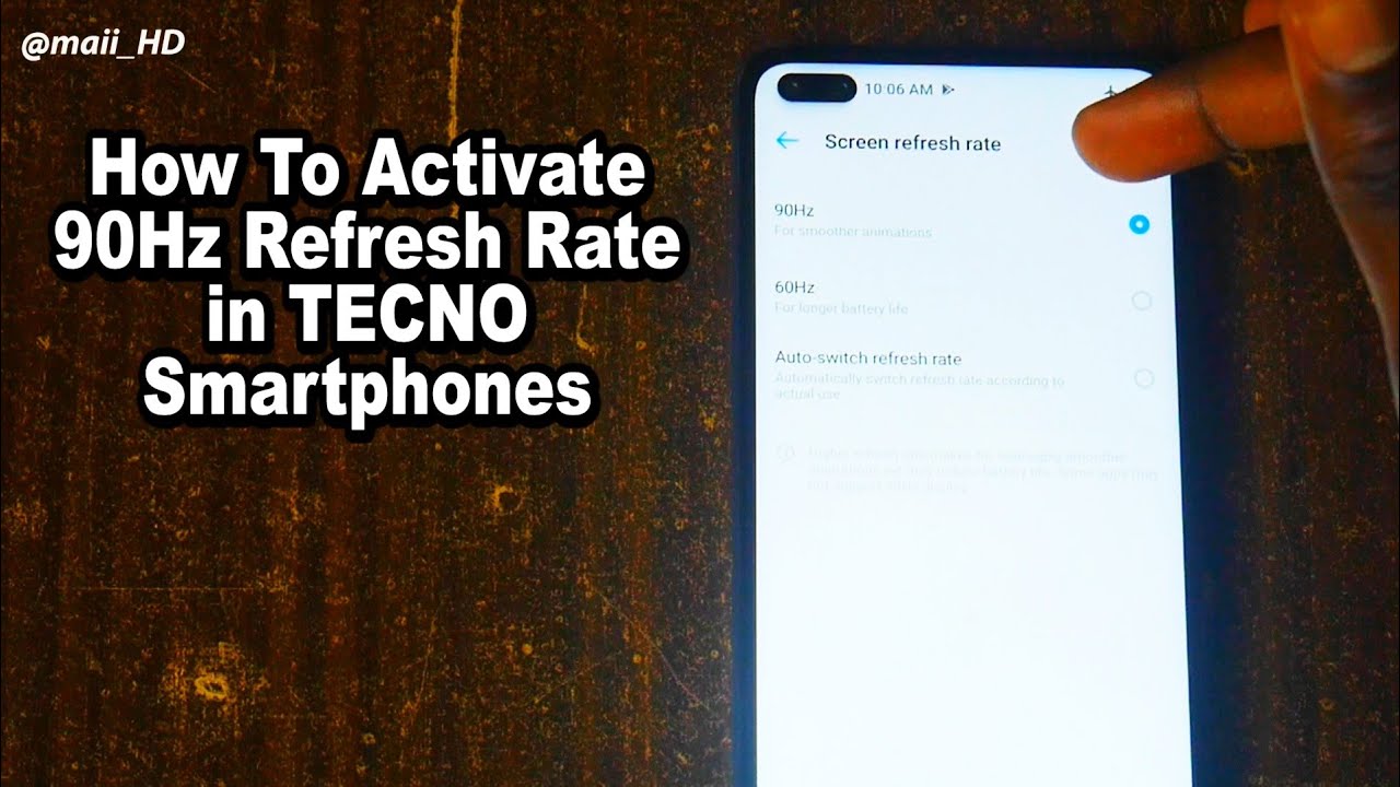 How To Activate 90Hz Refresh Rate in TECNO Phone - YouTube