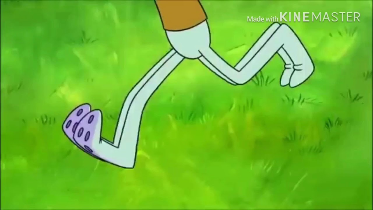 Squidward Kicks Razor Blade - YouTube