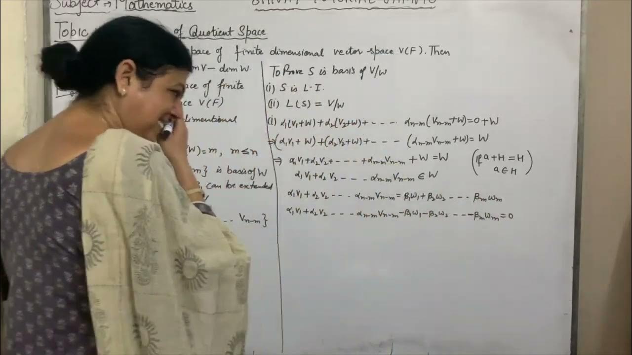 Dimension Of Quotient Space Theorem | B.tech | BCA | BSc - YouTube