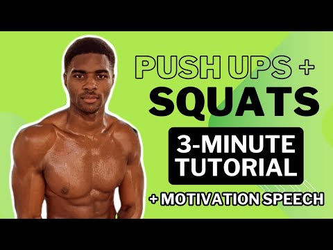 Do this 3 min push up and squat workout to get started || Leonfitness ...