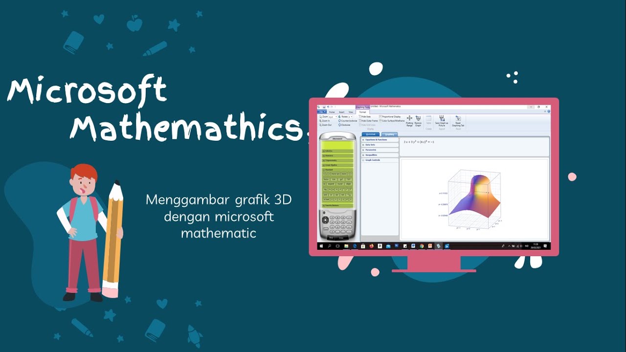 How to draw 3D graphics on microsoft mathematics - YouTube