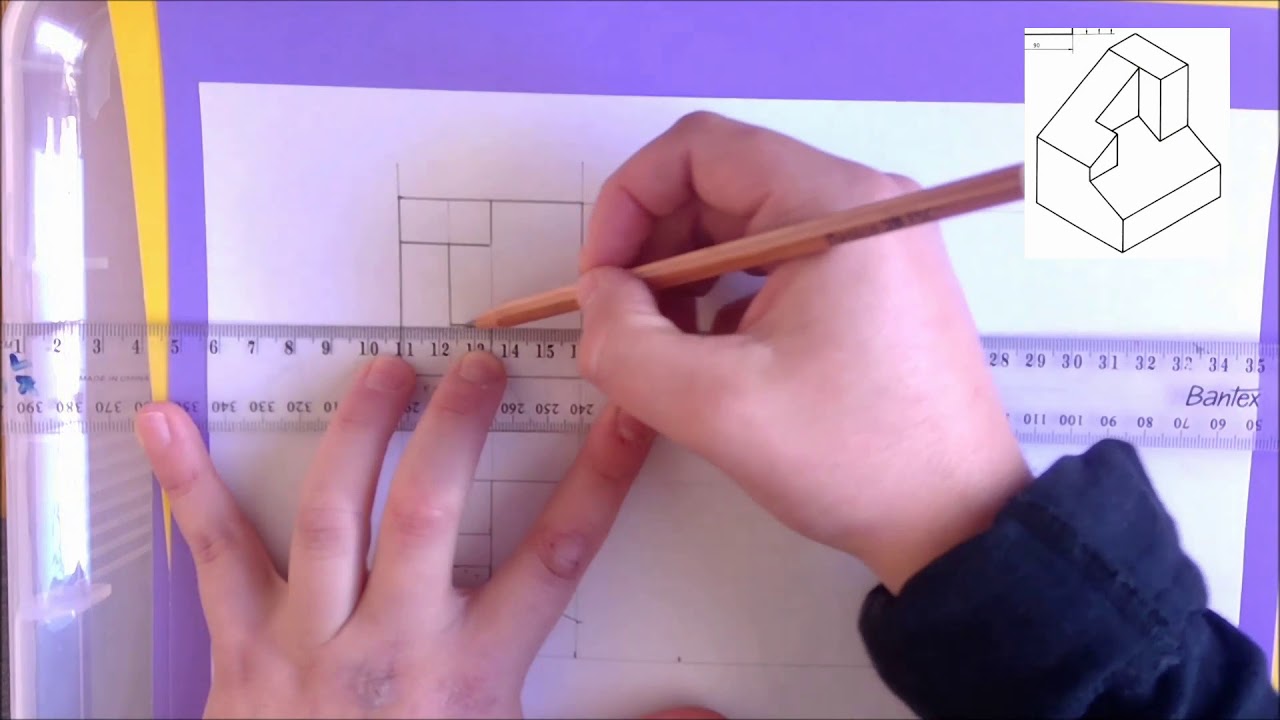 Third Angle Orthogonal Drawing Method Tutorial - YouTube