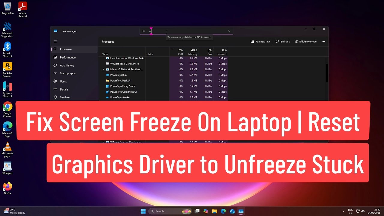 Fix Screen Freeze on Laptop | Reset Graphics Driver to Unfreeze Stuck ...