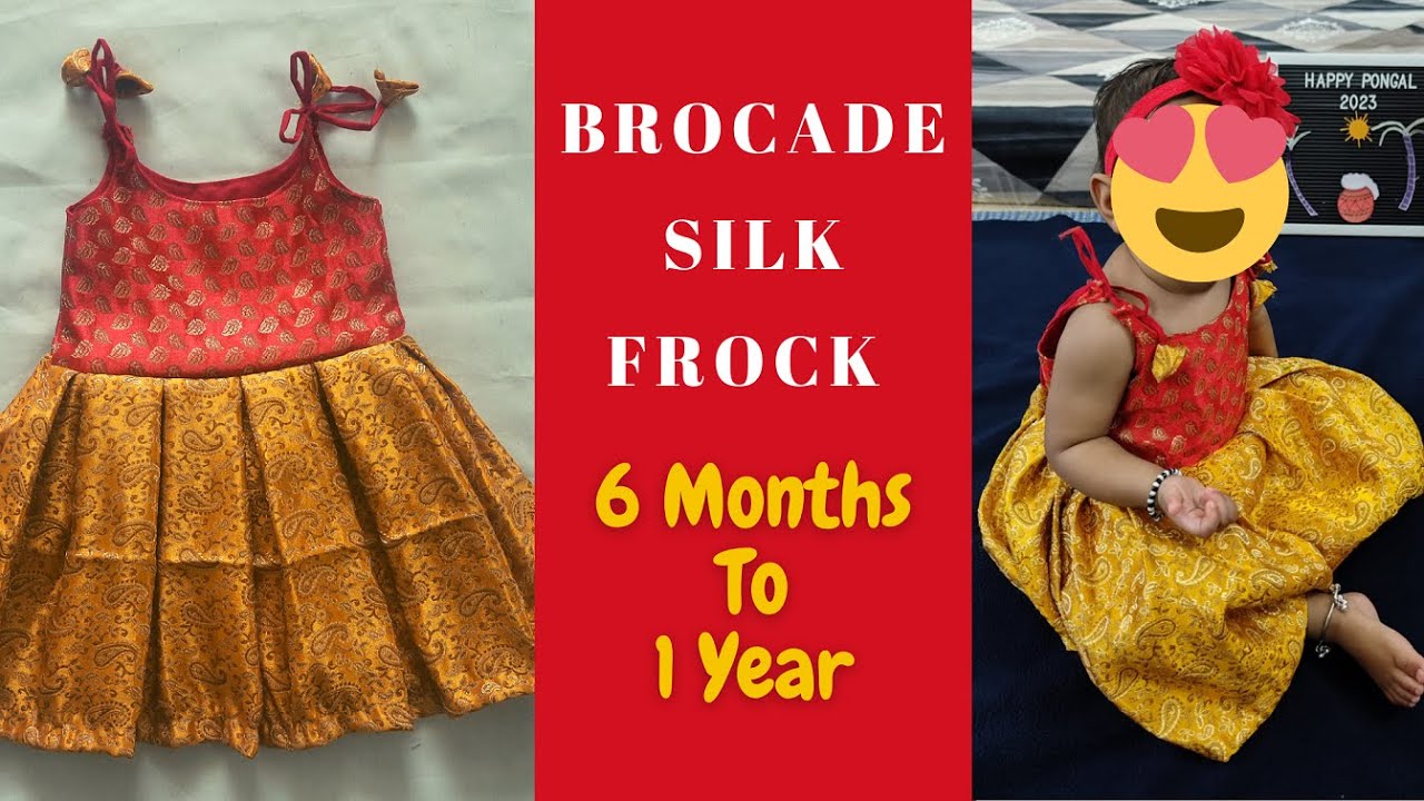Silk frock for my niece| brocade silk frock| pattu frock| traditional ...