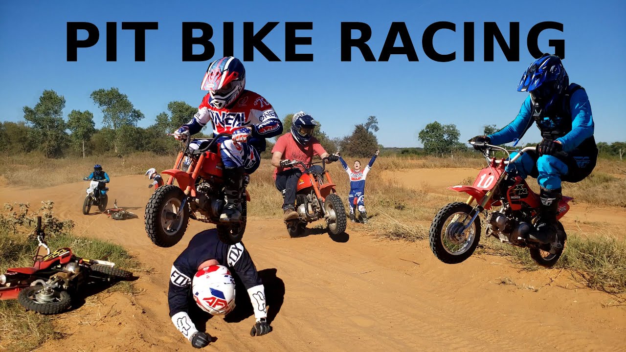 50 cc Pit Bike Racing - Friendly races at Trophy Club - YouTube