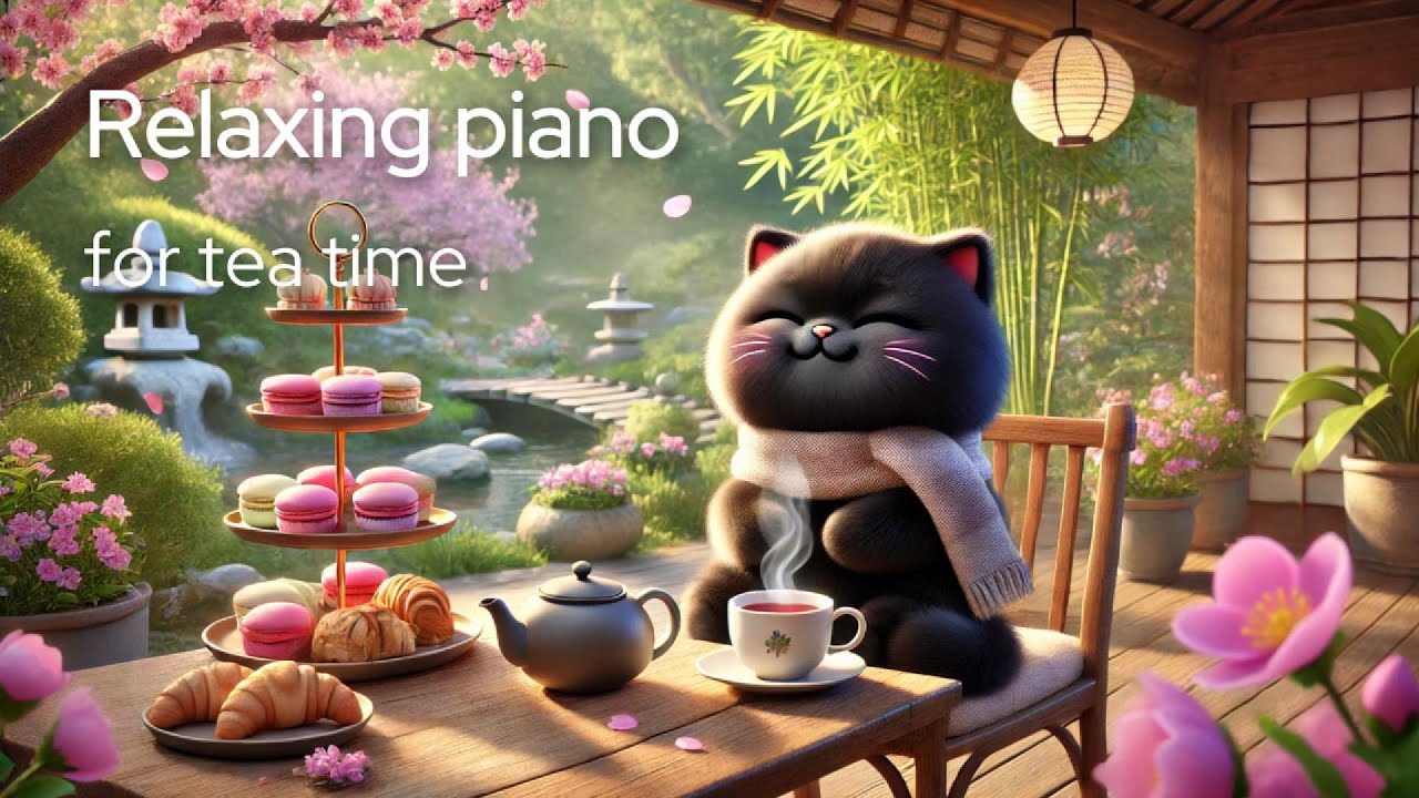 Relaxing Calming chill piano sound music for tea time in cafe for a ...
