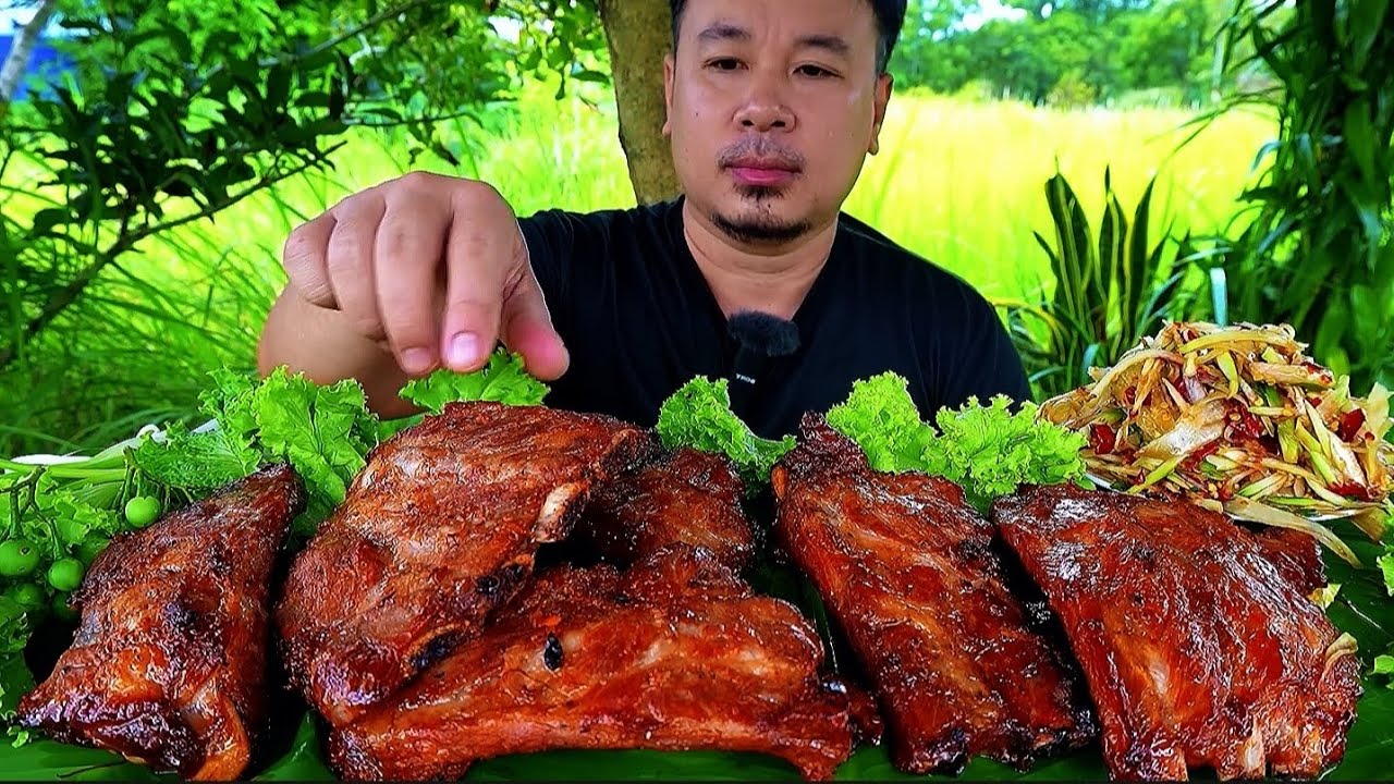 Mukbang Challenge: Devouring 10kg of Spicy Grilled Pork Ribs in Just 13 ...