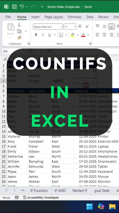 How to use COUNTIFS function in Excel - YouTube