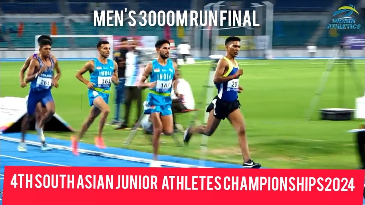Men's 3000m Run Final || 4th South Asian Junior Athletes Championships ...