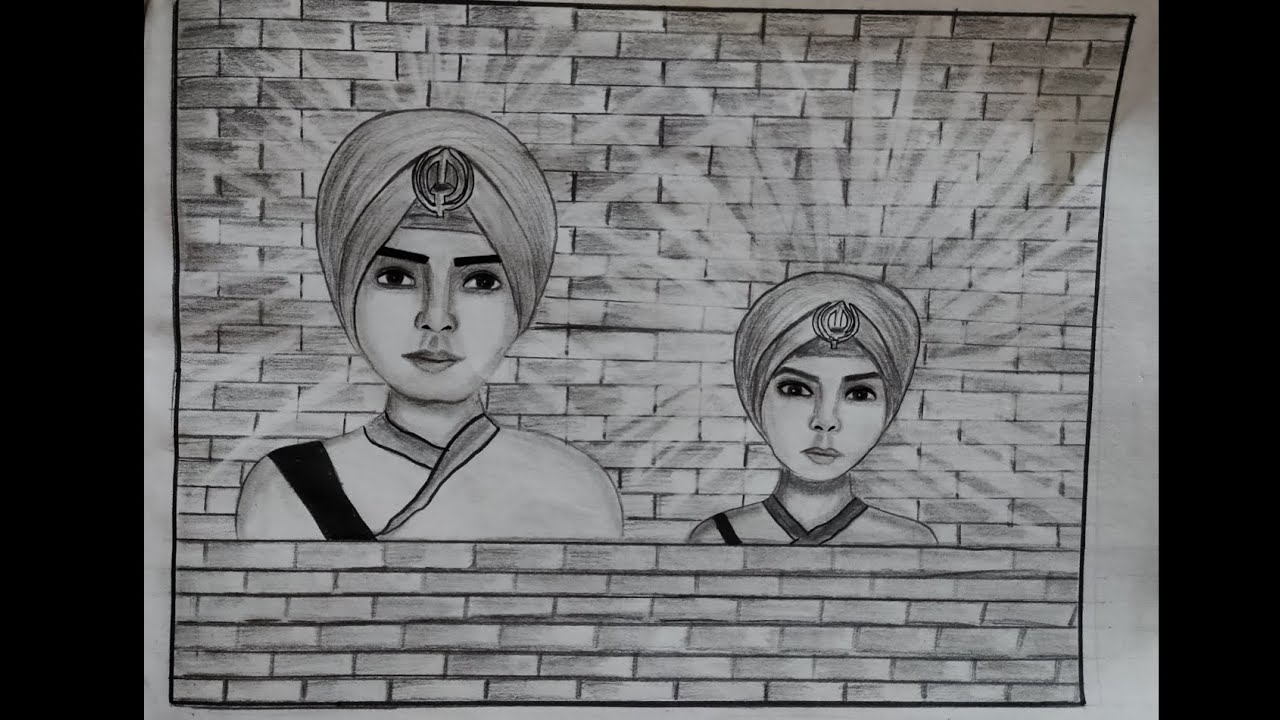 How to make ##chhote sahibzaade 🌸🌸pencil sketch## - YouTube