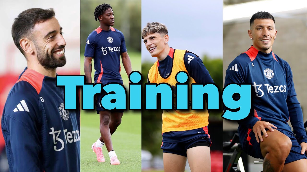 Manchester United Training 6th Aug: Kobbie Mainoo, Garnacho, Fernandes ...
