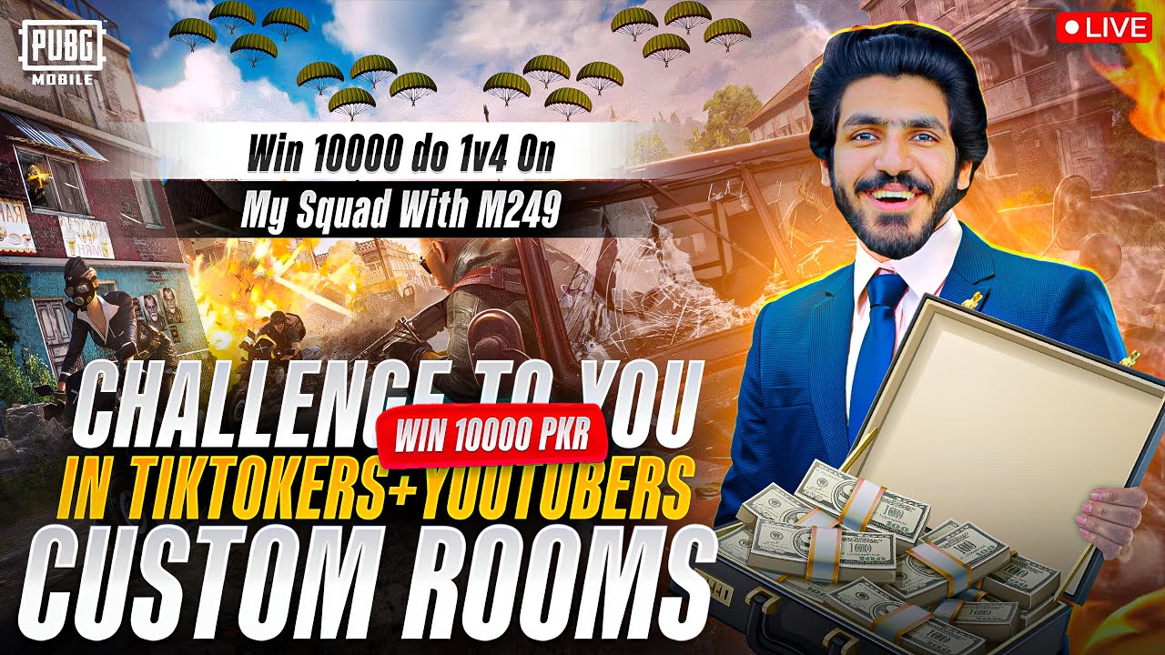 OMG WIN KARO 10000 PKR 1v4 KR K M249 SATH ON MY SQUAD TIKTOKER+YOUTUBER ...