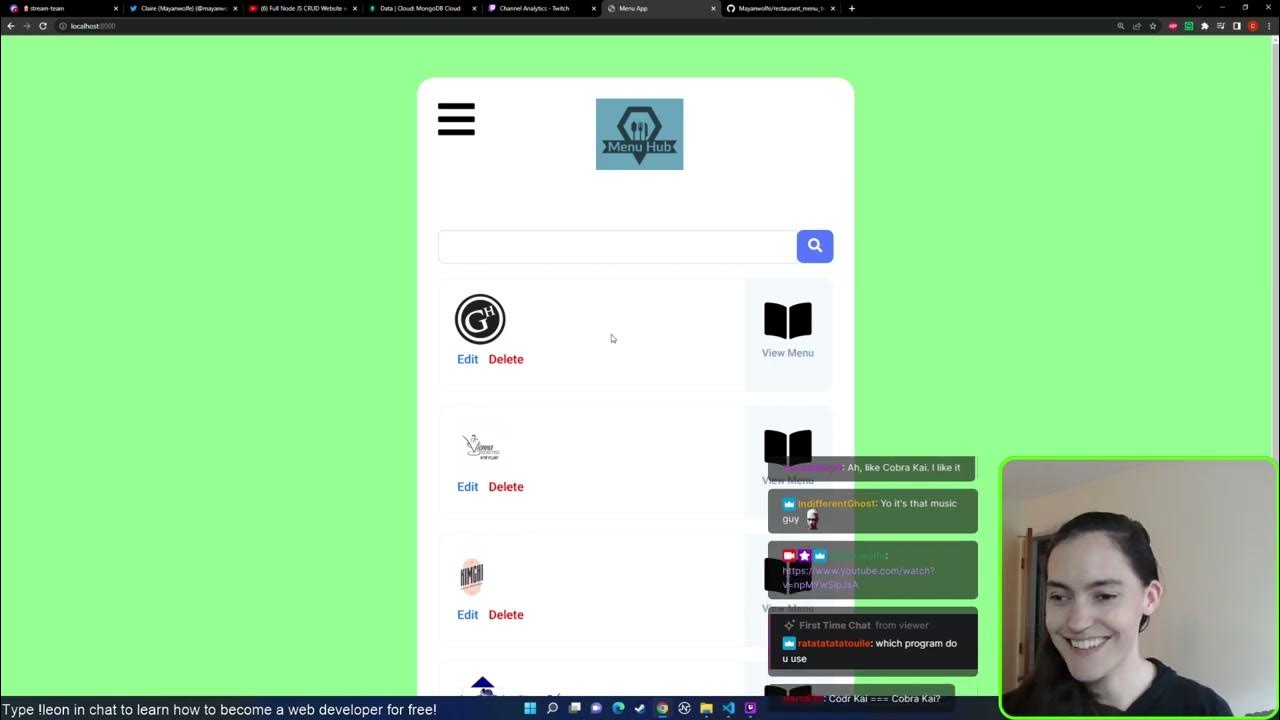 Let's build a menu tracking app! #100Devs - YouTube
