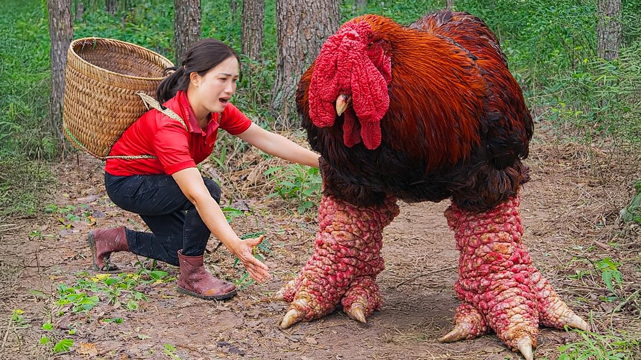 Harvesting 1000+ Mutant Giant Wild Chickens on a Cliff, Trapping with ...