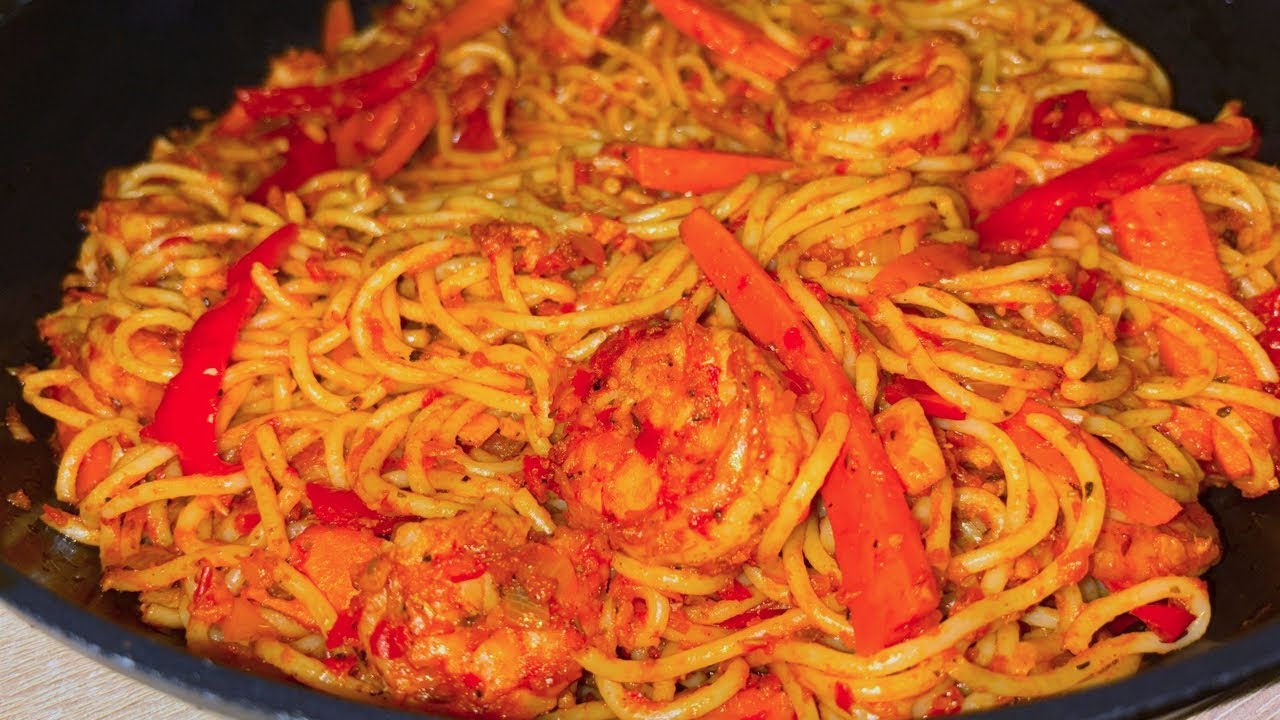 TASTY NIGERIAN STIR FRIED PASTA || Nigerian PASTA RECIPE - YouTube