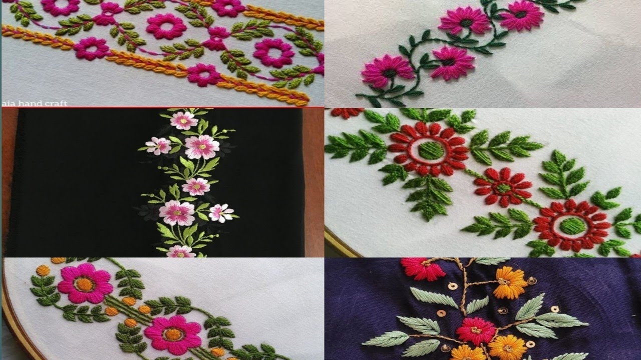 Handmade embroidery design | Thread work design ideas - YouTube