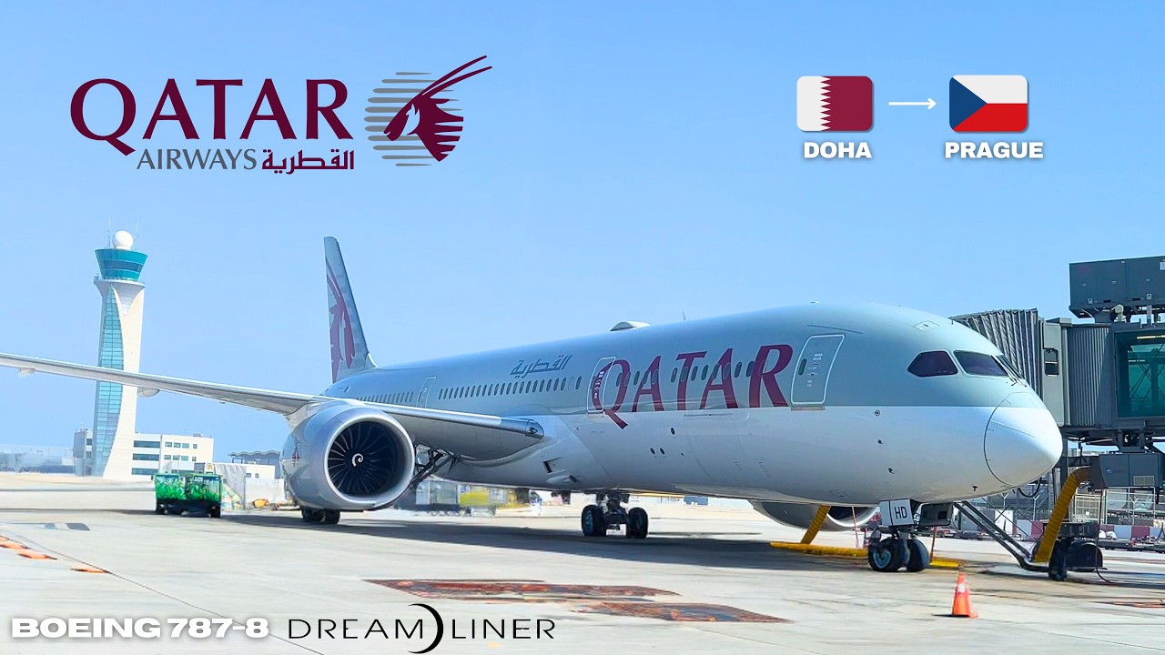 QATAR AIRWAYS Boeing 787-8 Dreamliner 🇶🇦 Doha to Prague 🇨🇿 Economy ...