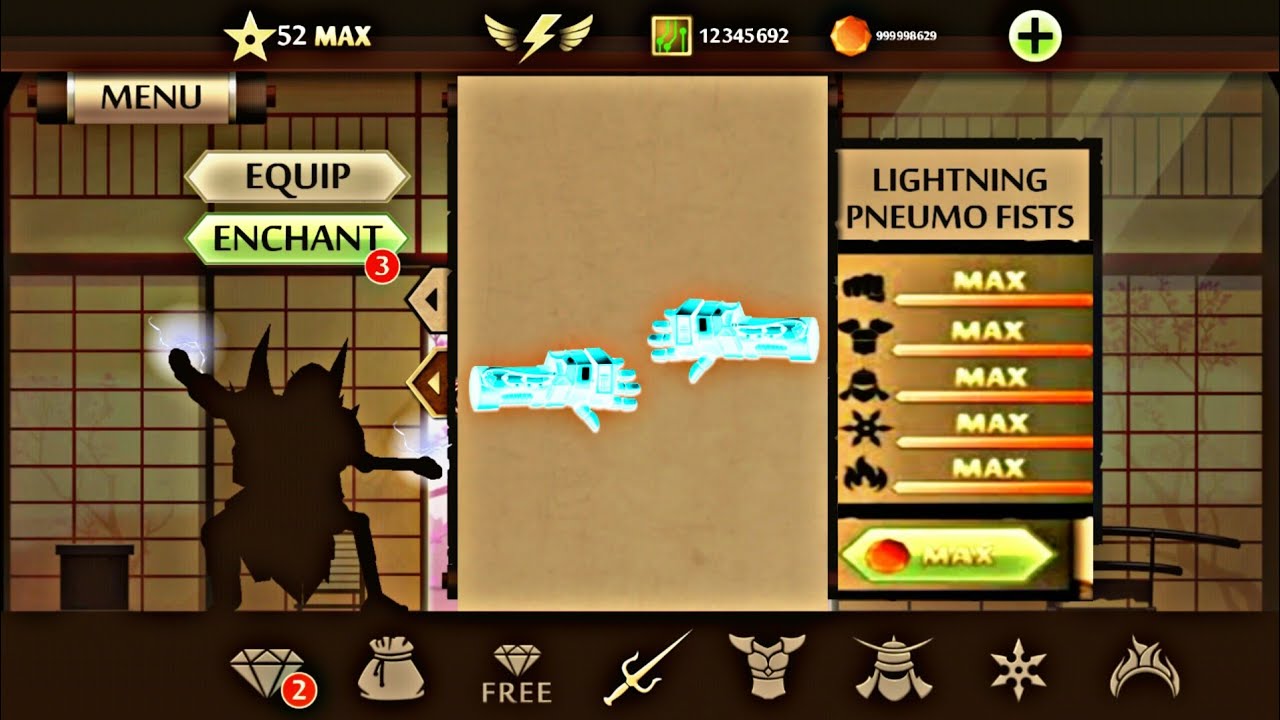 Shadow Fight 2 The Most Powerful Pneumo Fists Lightning - YouTube