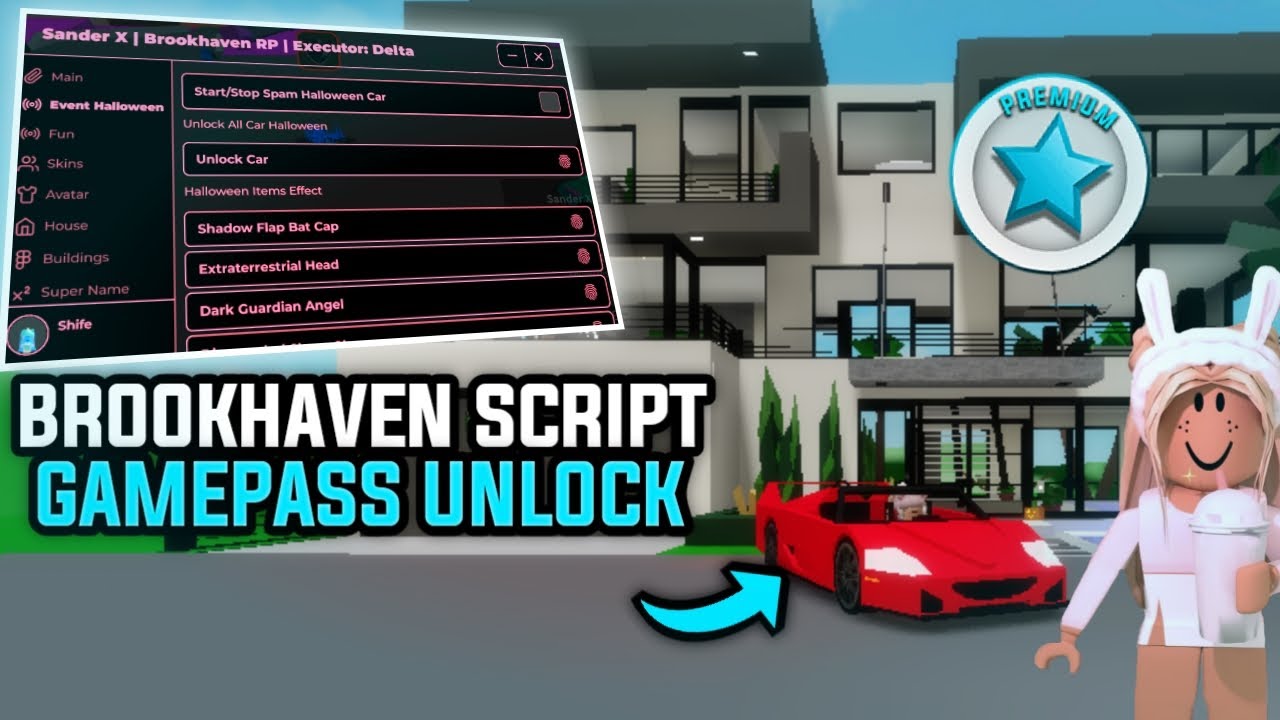 Brookhaven Scrip All Gamepass Unlock No Key Mobile/PC | Fluxus, Delta ...