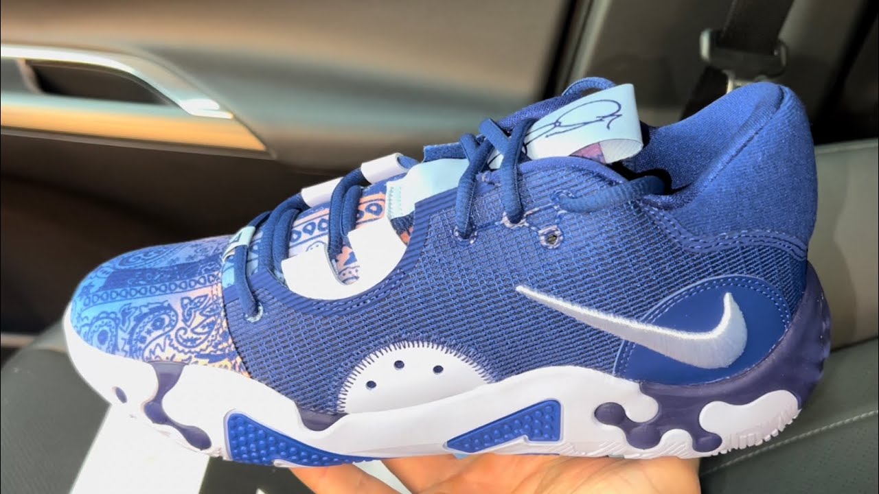 Nike PG 6 Blue Paisley Hyper Royal Basketball Shoes - YouTube