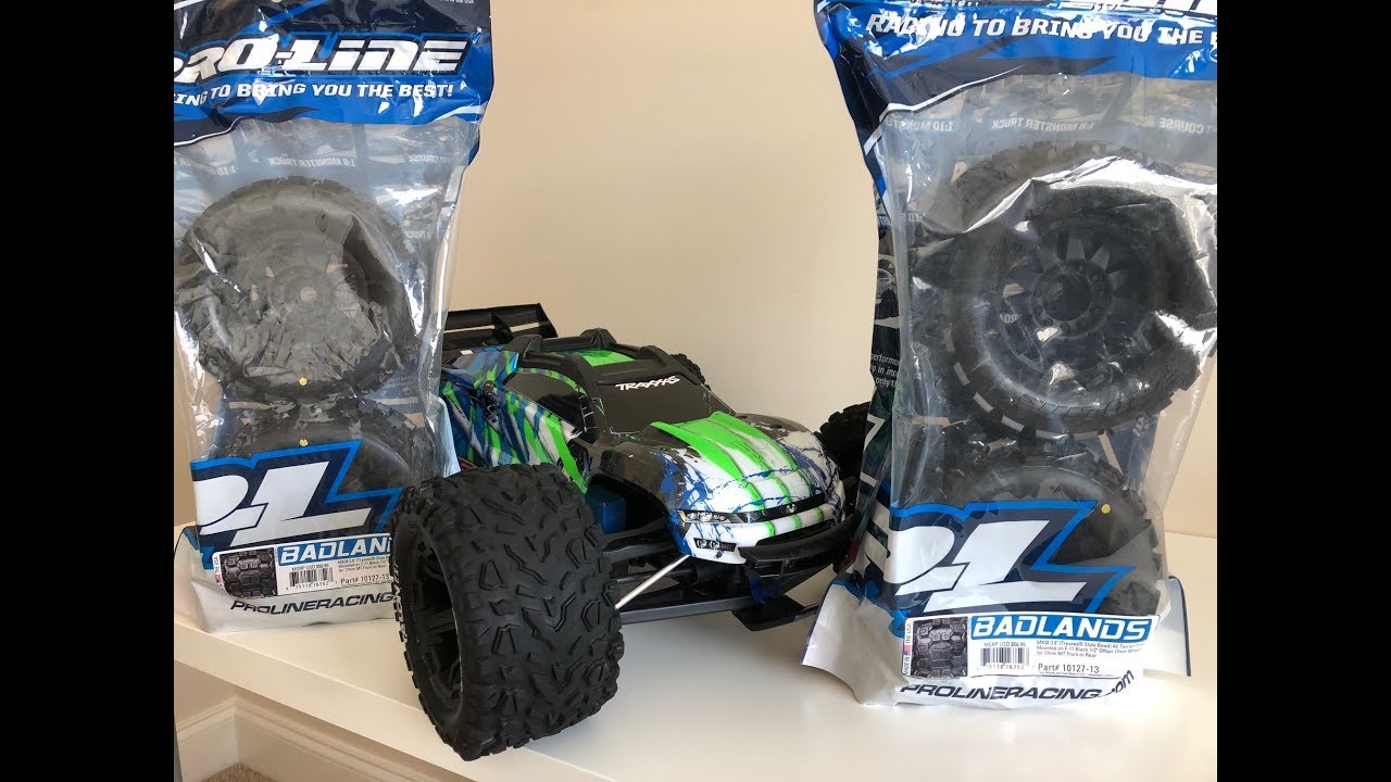 Traxxas E revo 2.0, New Proline Badlands MX38! - YouTube