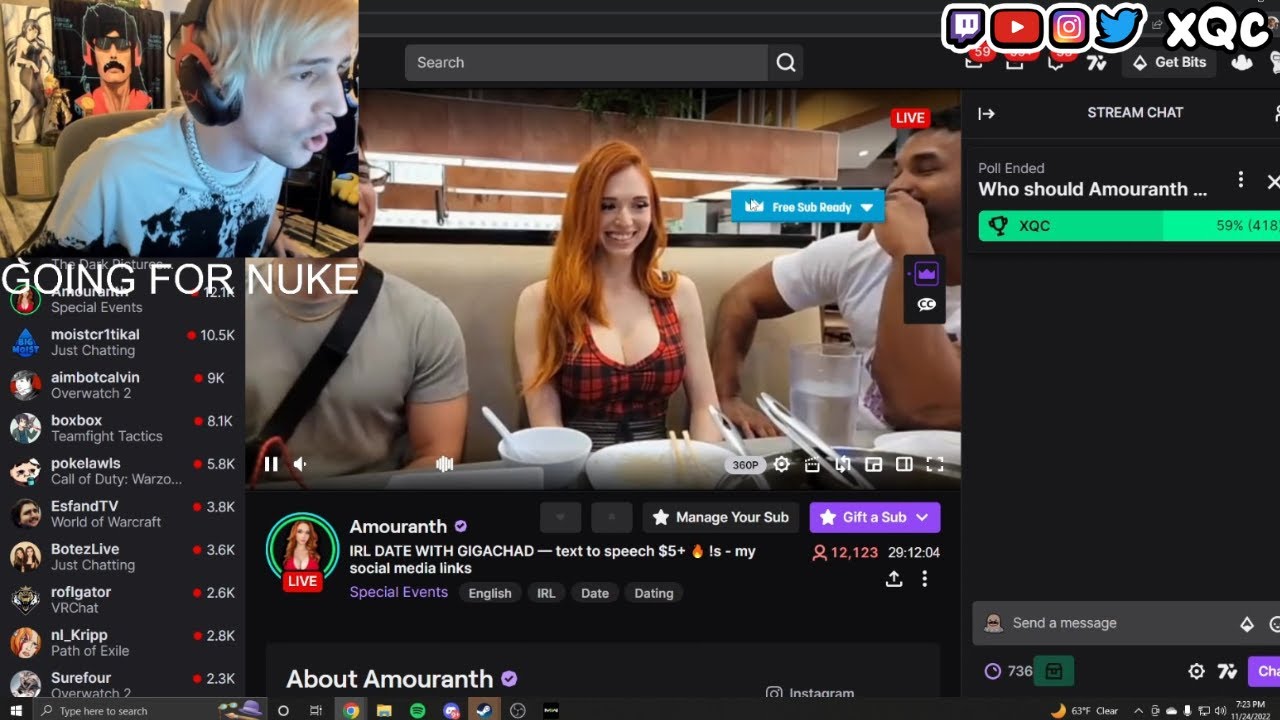 xQc fumbled Amouranth - YouTube