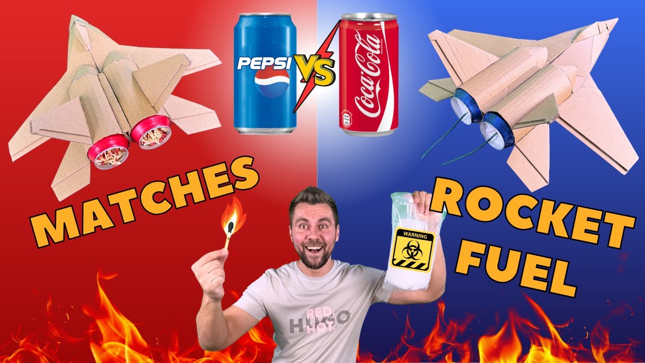 DIY Fighter Jet Challenge: Which Fuel is Better? Pepsi vs Coke Engine ...