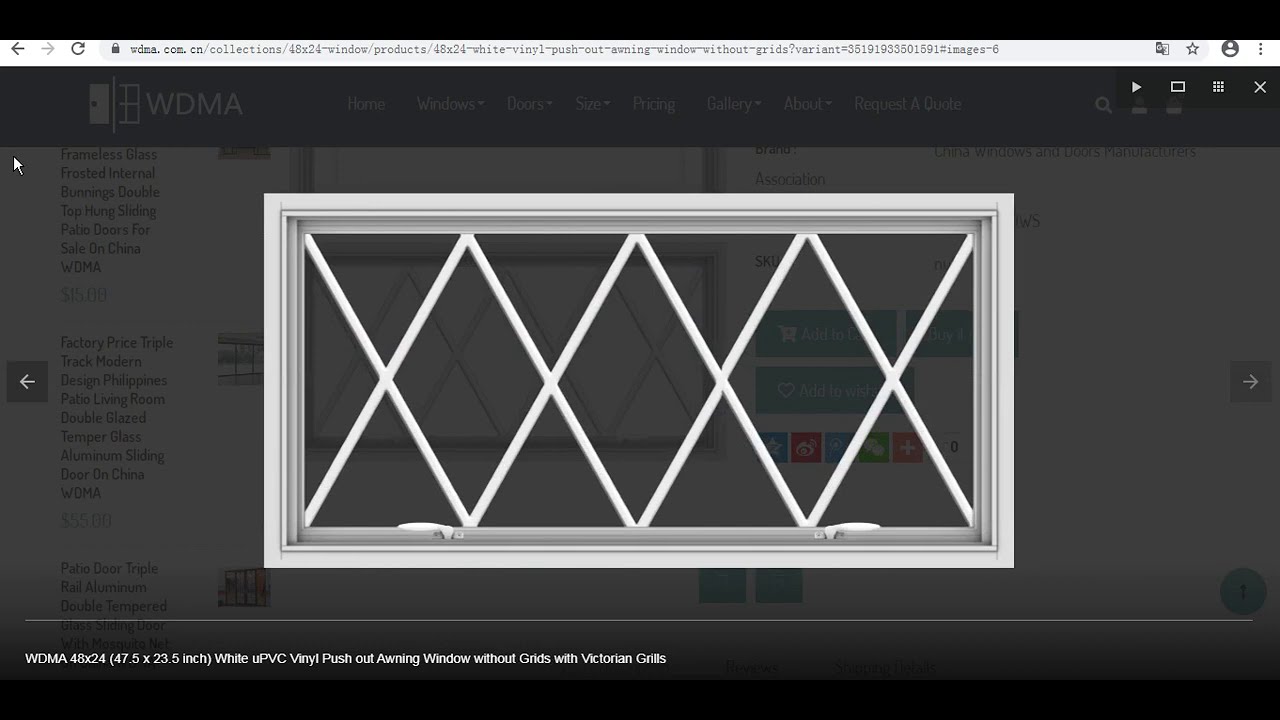 WDMA 48x24 Window (Rough Opening: 48-in x 24-in / 4ft x 2ft; Actual: 47 ...