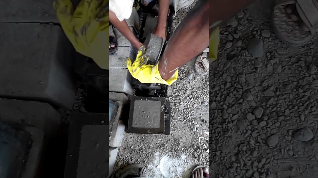 Cube filling of self compacting concrete - YouTube